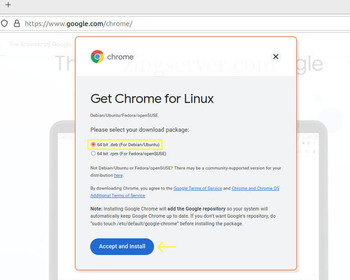 Cách cài đặt Google Chrome trên Ubuntu • ZingServer