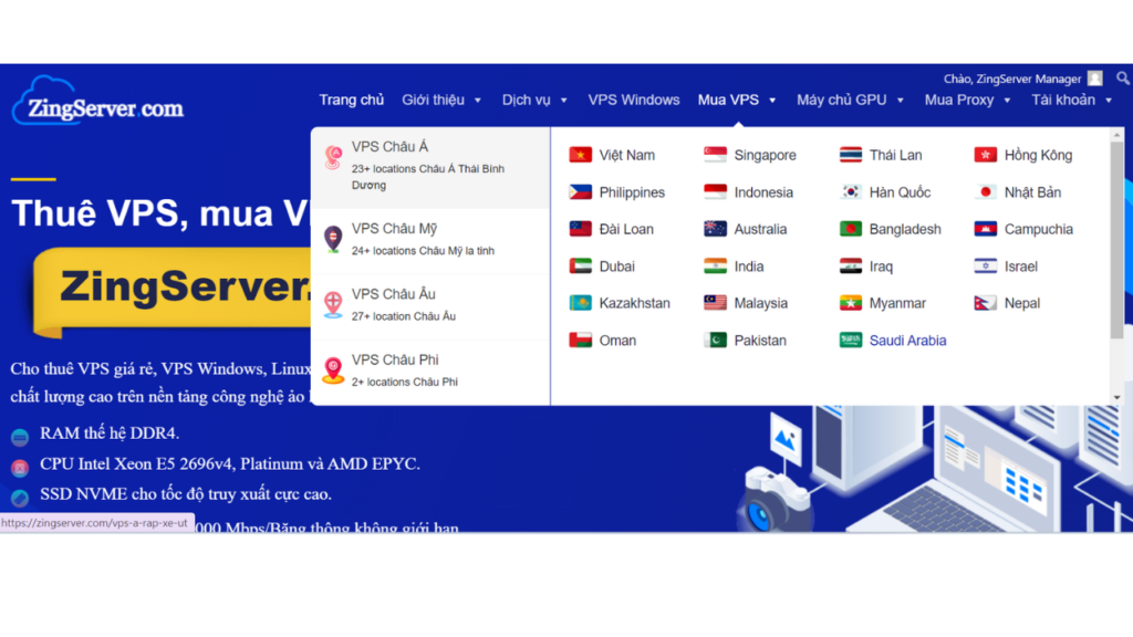 VPS Windows công nghệ mới, giá rẻ IPv4 trên 20+ quốc gia • ZingServer